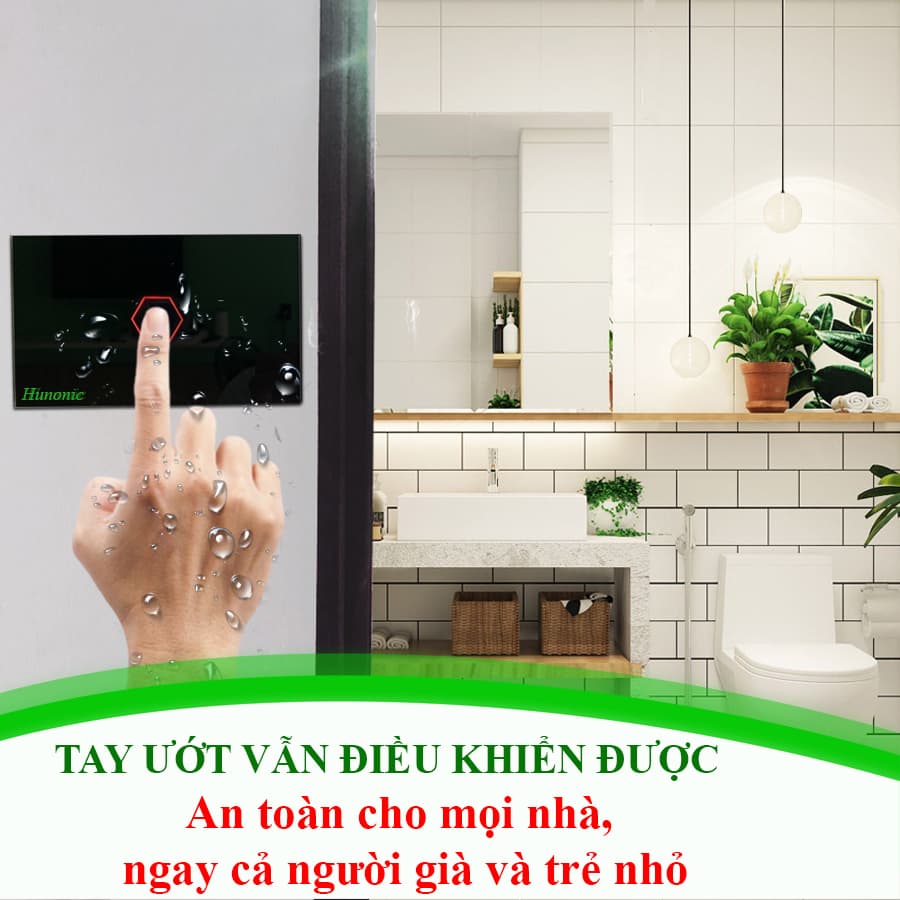Công T?c C?m ?ng Hunonic 2 Nút Màu Tr?ng - hunonic L?p ??t nhà thông minh